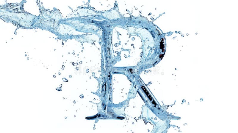 Close-up Shot of Water Droplets Creating the Shape of the Letter R ...