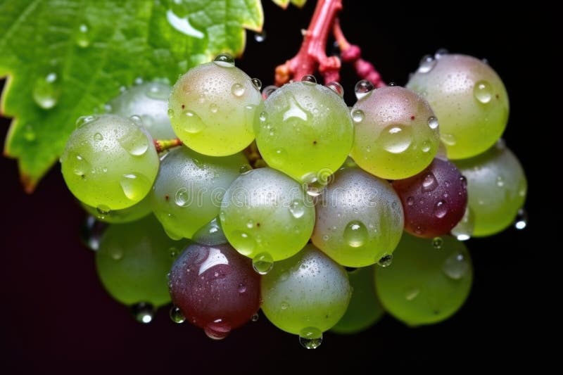 Close-up Shot of Water Droplets on a Grape Stock Image - Image of ...