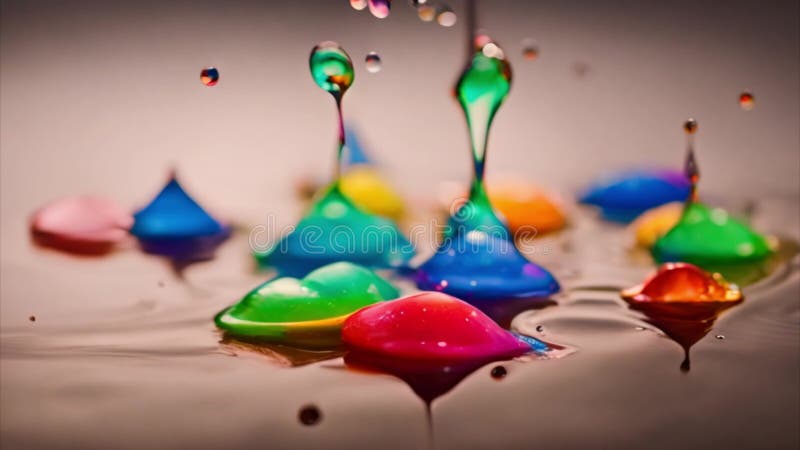 Colorful Water Drops stock footage. Video of creative - 335790504