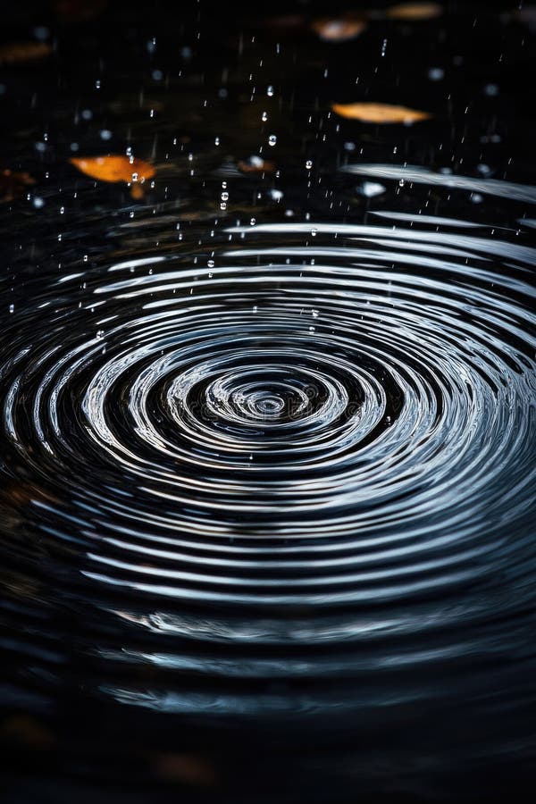 A Close-up Shot of a Water Ripple on a Calm Surface Stock Photo - Image ...
