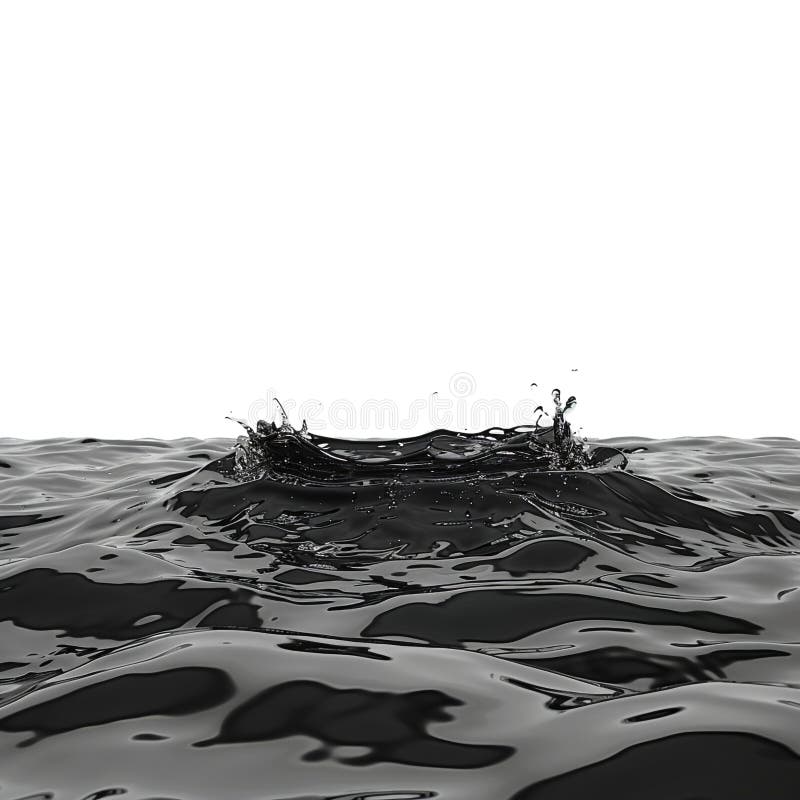 A Closeup Shot of Water Splashing in a Dark Still Liquid Creating ...