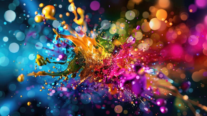 A Closeup Shot of a Watercolor Diversity Fireworks Exploding Facial ...