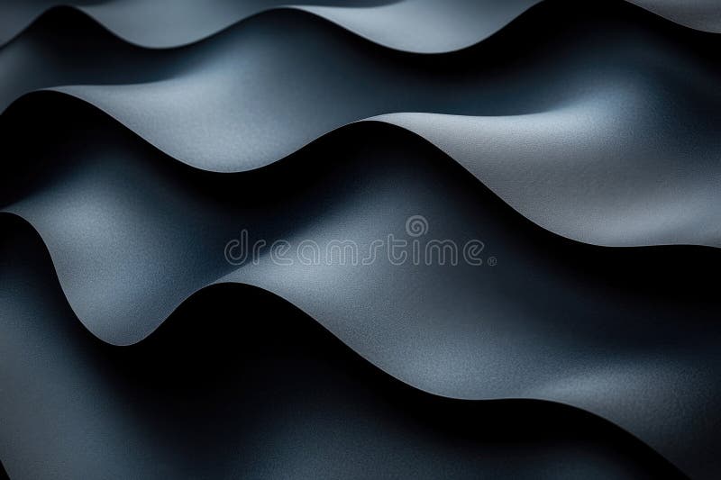 A Close-up Shot of a Wave of Black Fabric with Texture and Folds ...