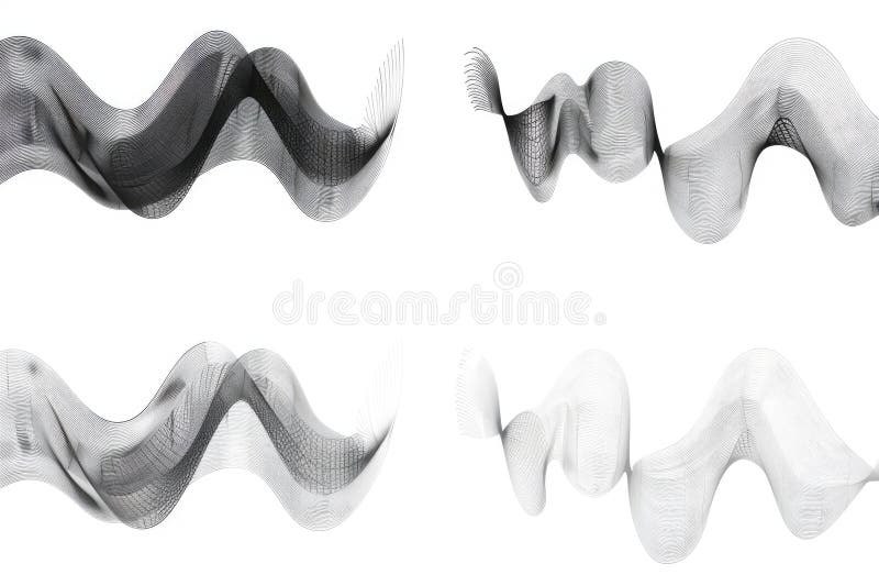 A Close-up Shot of a Wave Pattern in Black and White, Featuring ...