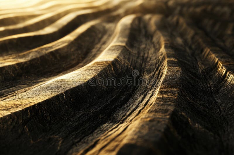 Close-up Shot of a Wavy Wood Surface with Intricate Grain Patterns ...