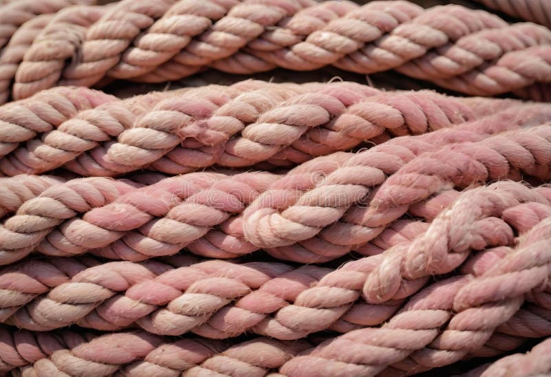 Close-up Shot of a Weathered Nautical Rope Stock Illustration ...