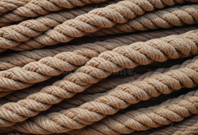 Close-up Shot of a Weathered Nautical Rope Stock Illustration ...