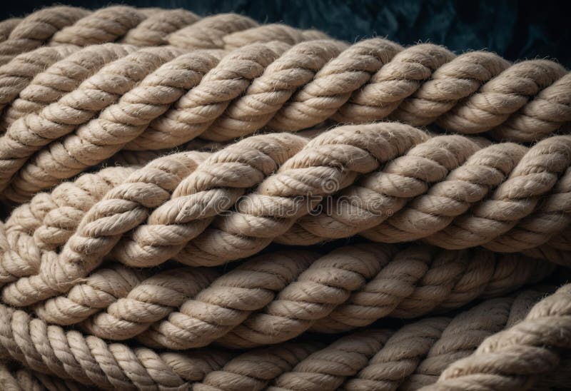 Close-up Shot of a Weathered Nautical Rope Stock Illustration ...