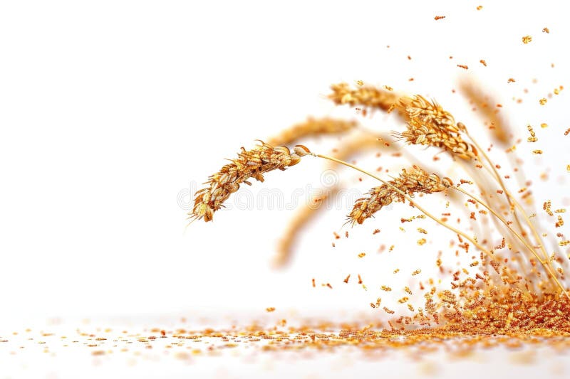 Close-up Shot of Wheat Grain on a White Background Stock Image - Image ...