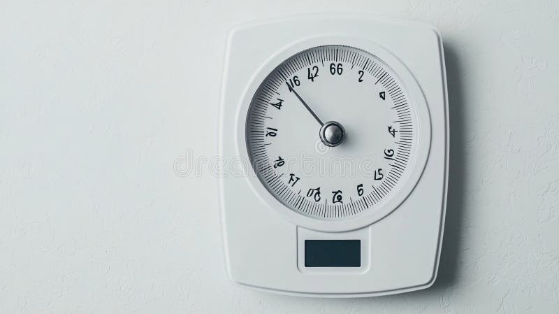 White Analog and Digital Kitchen Scale on Wall Weight Measurement ...