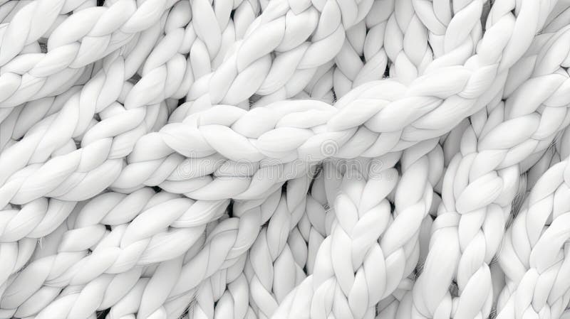 A Close-up Shot of a White Chunky Knit Blanket, Showcasing the ...