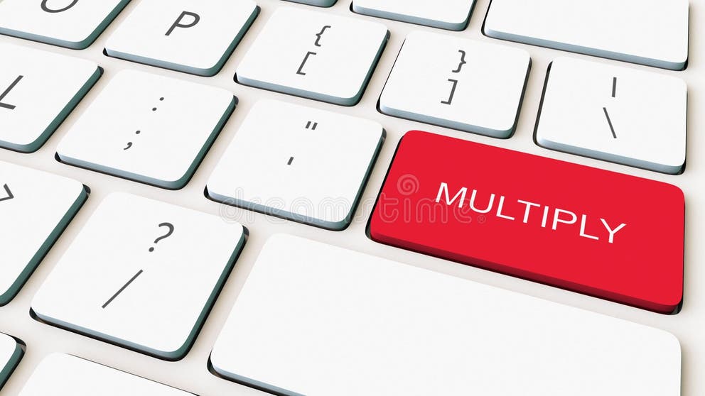 Close-up Shot of White Computer Keyboard and Red Multiply Key ...