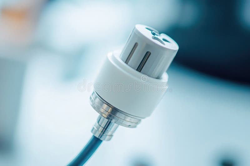 A Close-up Shot of a White Electrical Plug with Its Various Parts ...
