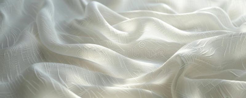 A Close-up Shot of White Fabric with a Subtle Texture. the Fabric is ...