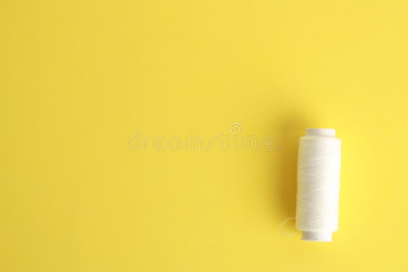 Close-up Shot of a White Sewing Thread Stock Image - Image of line ...