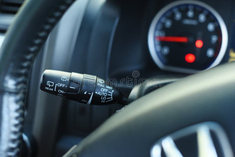 Close-up Shot of the Windshield Wiper Switch in the Car Stock Image ...