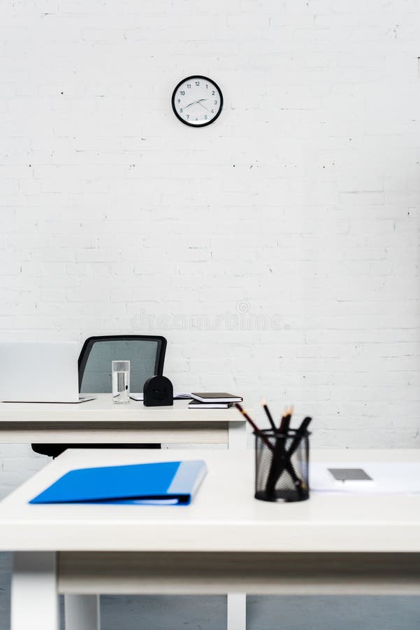Close-up Shot of Work Desk with Appliances Stock Photo - Image of ...