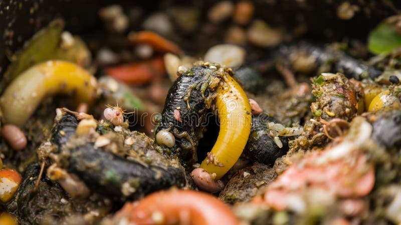 Close-up of Worm Composting Stock Illustration - Illustration of ...