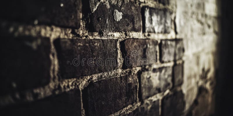 A Close-up Shot of a Worn-out Brick Wall in Monochrome Tones Stock ...
