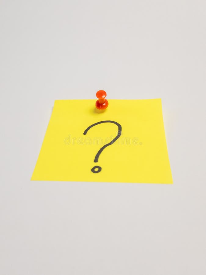 Question Mark Yellow Sticky Note Pinned White Surface Stock Photos ...