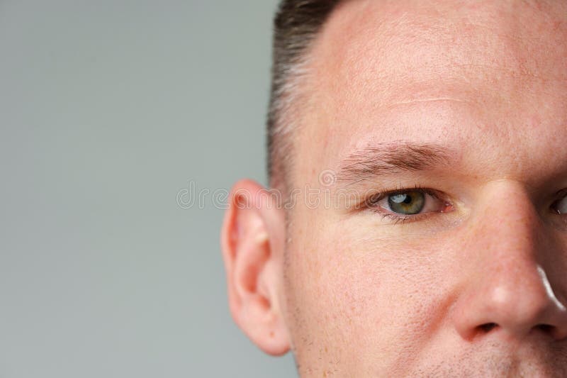 Close Up Shot of a Young Man Face Stock Image - Image of looking, human ...