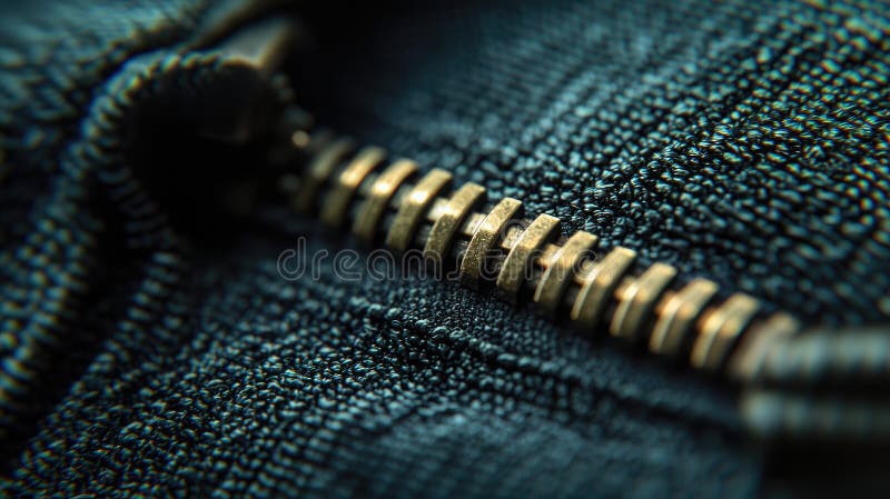 Close Up Shot of a Zipper on Denim Fabric Stock Image - Image of jeans ...