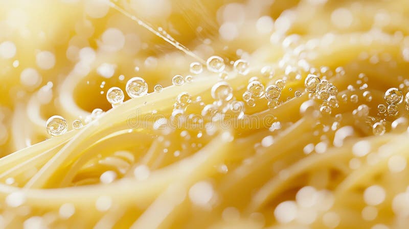 Close Up Showcases Delicate Strands Pasta Featuring Tiny Air Bubbles ...