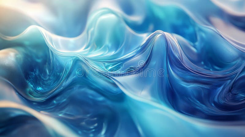 Abstract Fluidity Blue Fabric Waves Modern Design Inspiration ...