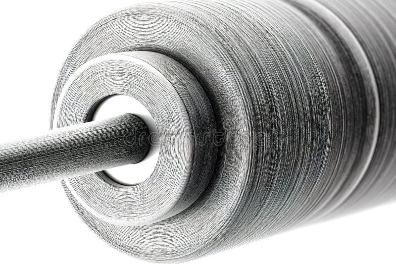Close-up View of a Metal Roller Used in Manufacturing Showcasing ...