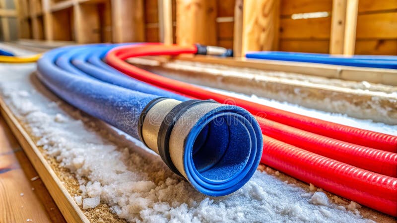 Insulated PEX Water Line Installation in Residential Home Frost ...
