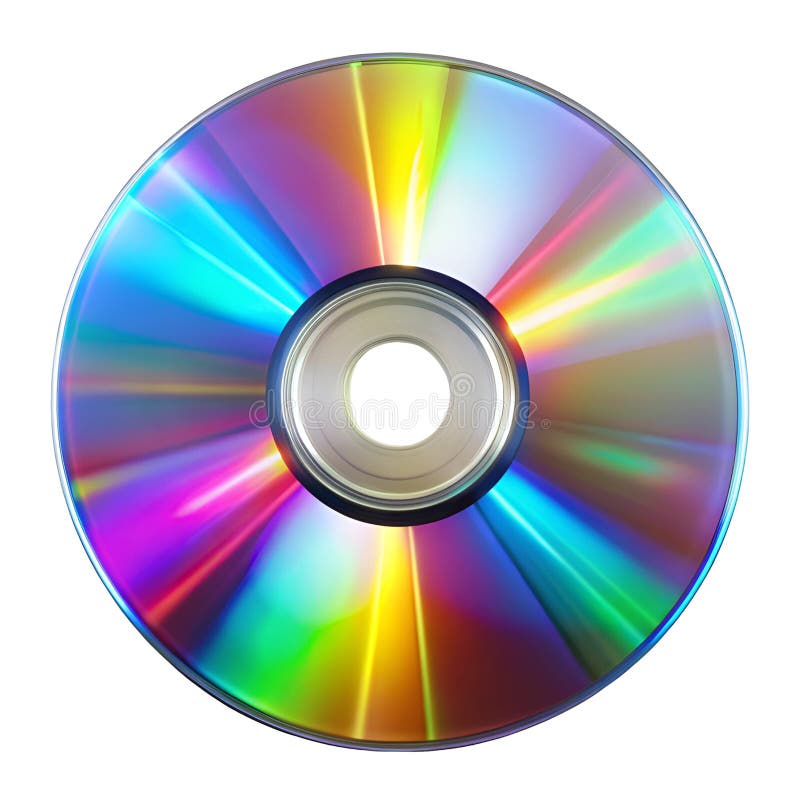 Reflective Cd Rom Disc on White Background Showing Colorful Rainbow ...