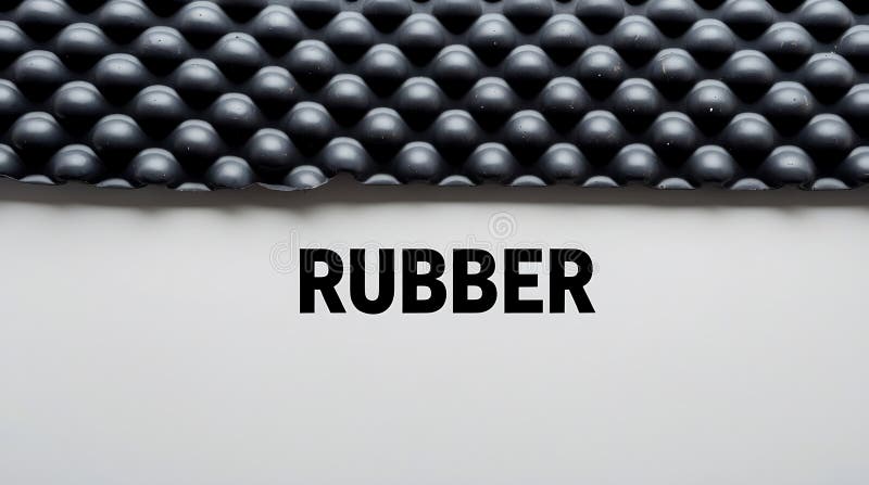 Texture of Dimpled Rubber Material with Bold Lettering on a Neutral ...
