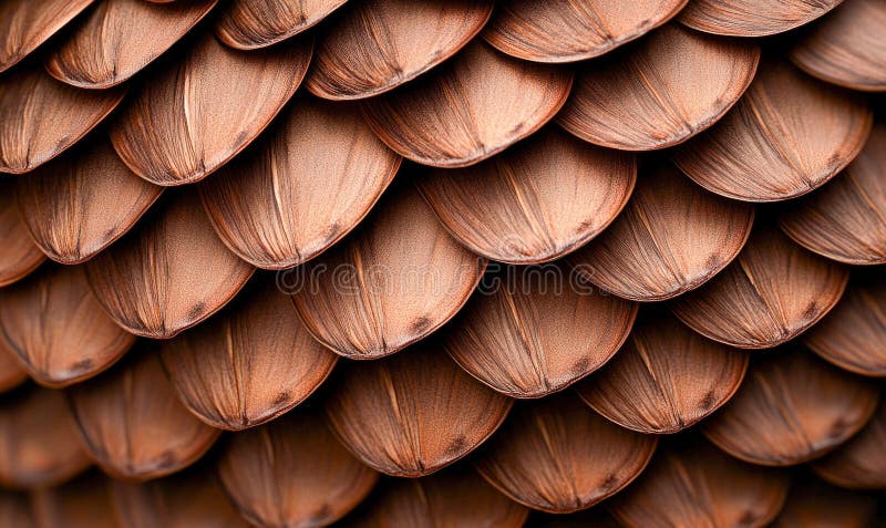 Detailed Close-up of a Copper-toned Scale Pattern Creating an Organic ...