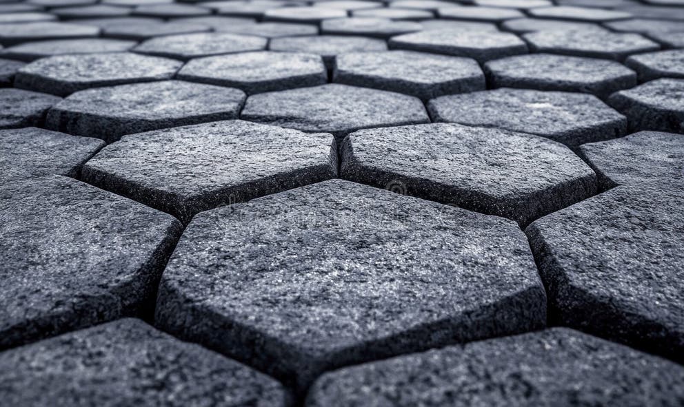 Close-up Shows the Hexagonal Basalt Columns, Forming a Geometric ...