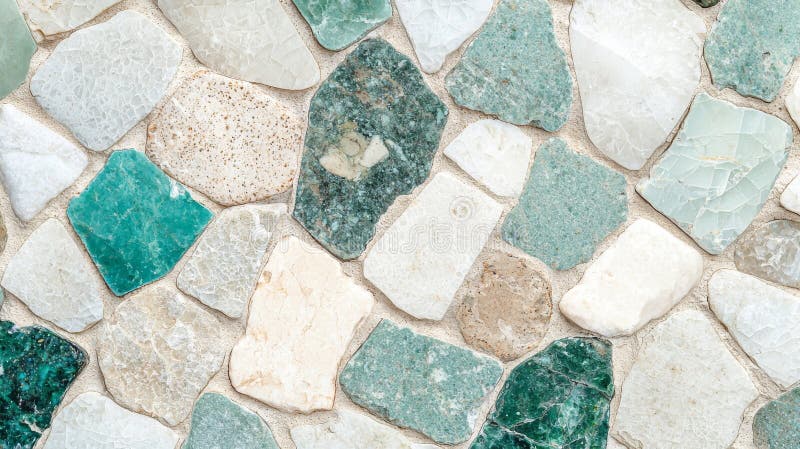 This Close-up Shows the Irregular, Organic Pattern of the Teal Mosaic ...