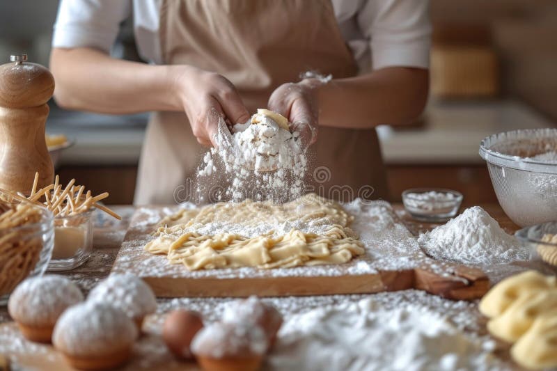 A Close-up Shows the Process of Making Homemade Pastries with Your Own ...