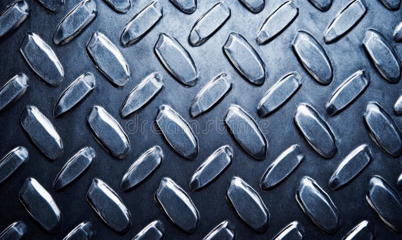 A Close-up Shows the Rugged Texture of a Classic Diamond Plate Metal ...