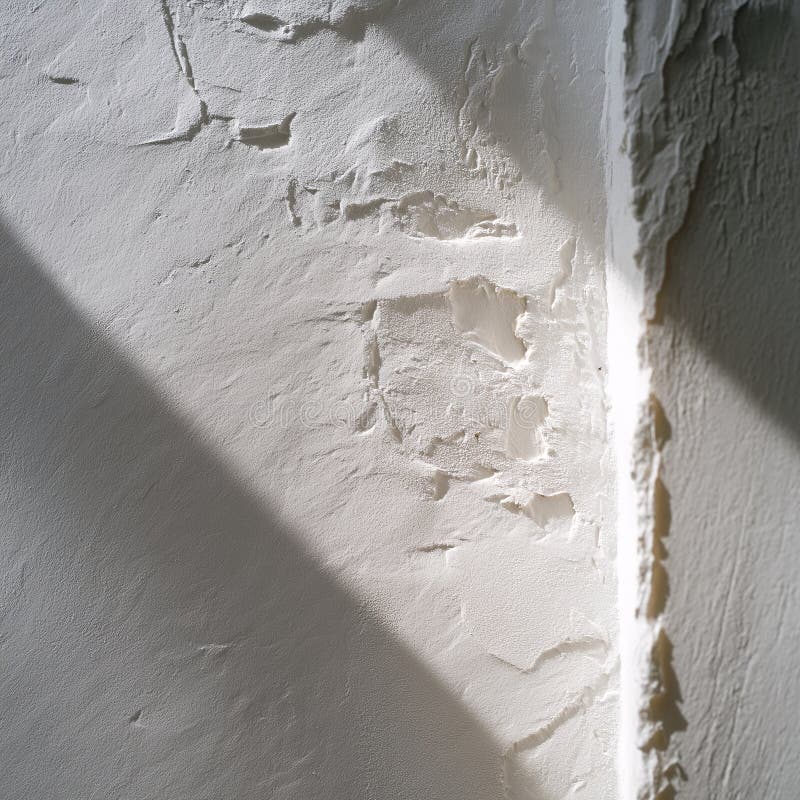 White Wall Corner, Textured Surface, and Dramatic Shadows Visible ...
