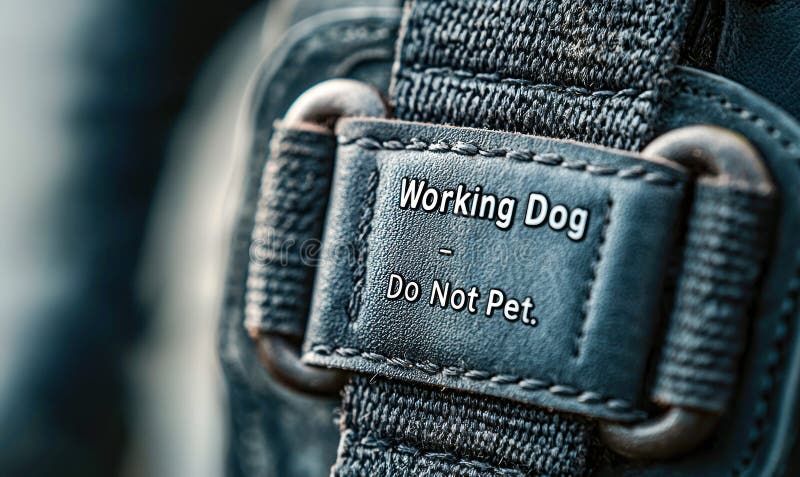 Close-up Shows a Working Dog Harness with a Clear Do Not Pet ...
