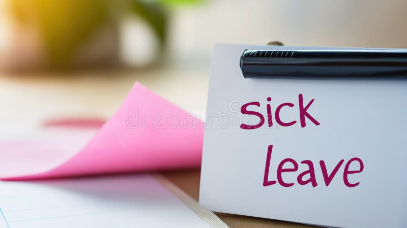 Close-up of Sick Leave Note on Office Desk Stock Image - Image of ...