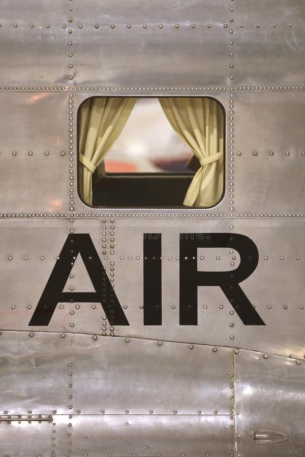 Close-up of the Side of an Old Airplane with Text Air on it Stock Photo ...