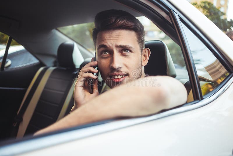 Close Up Side Portrait of Happy Caucasian Man Driving Car. Stock Photo ... Close Up Side Portrait of Happy Caucasian Man Driving Car. Stock Photo ...