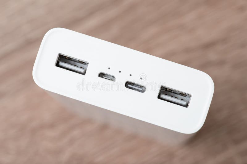 Close Up of Side Powerbank with Different Usb Ports Stock Photo - Image ...