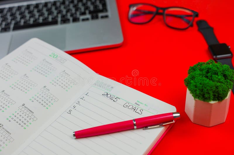 Close-up of a Side and Top View on a Red Background with a Slope Lies a ...