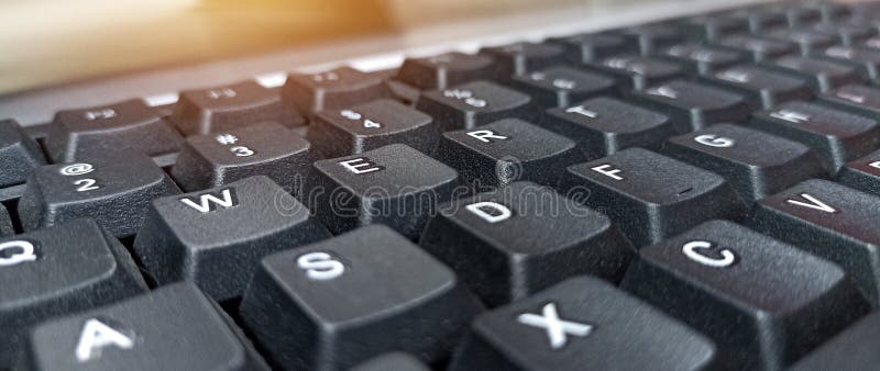 Close-up Side View of Black Keyboard Stock Photo - Image of object ...