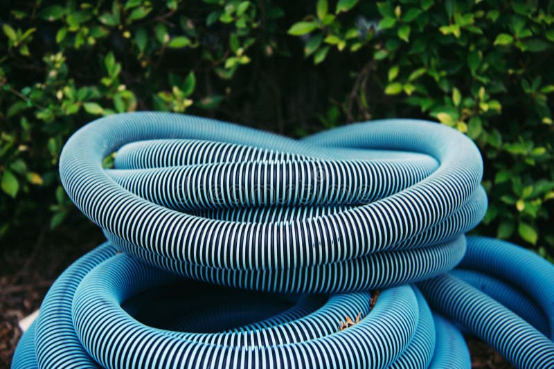 Close-up Side View of a Blue Garden Hose Stock Image - Image of wing ...