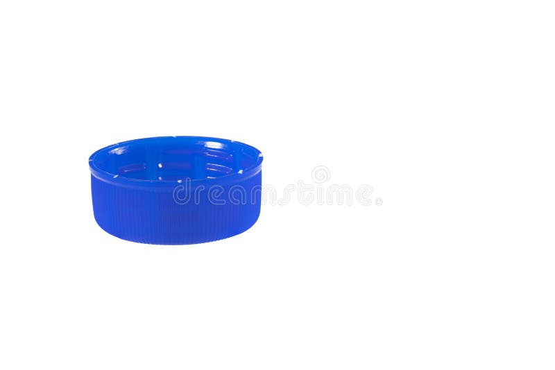 Close Up Side View of a Blue Plastic Cap Isolated on White Background ...