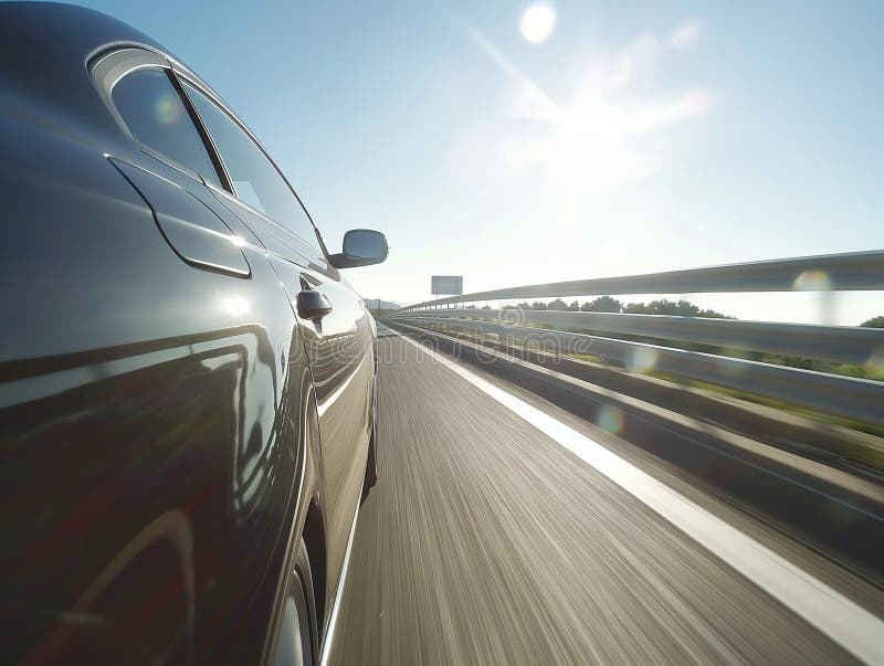 Close Up of Side View of Car on the Asphalt Road, Car Driving on the ...