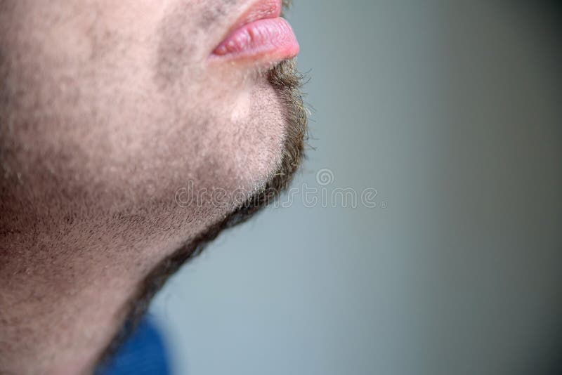 Close Up Side View Half Shaved Beard Stock Image - Image of cross ...