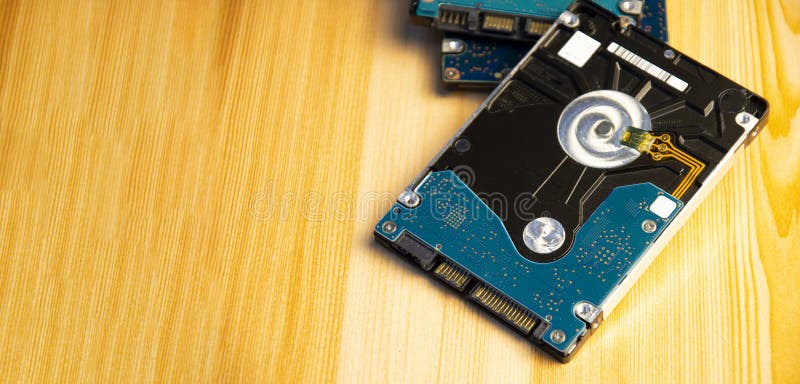 Close-up Side View of Hard Disk on Wooden Floor Stock Image - Image of ...